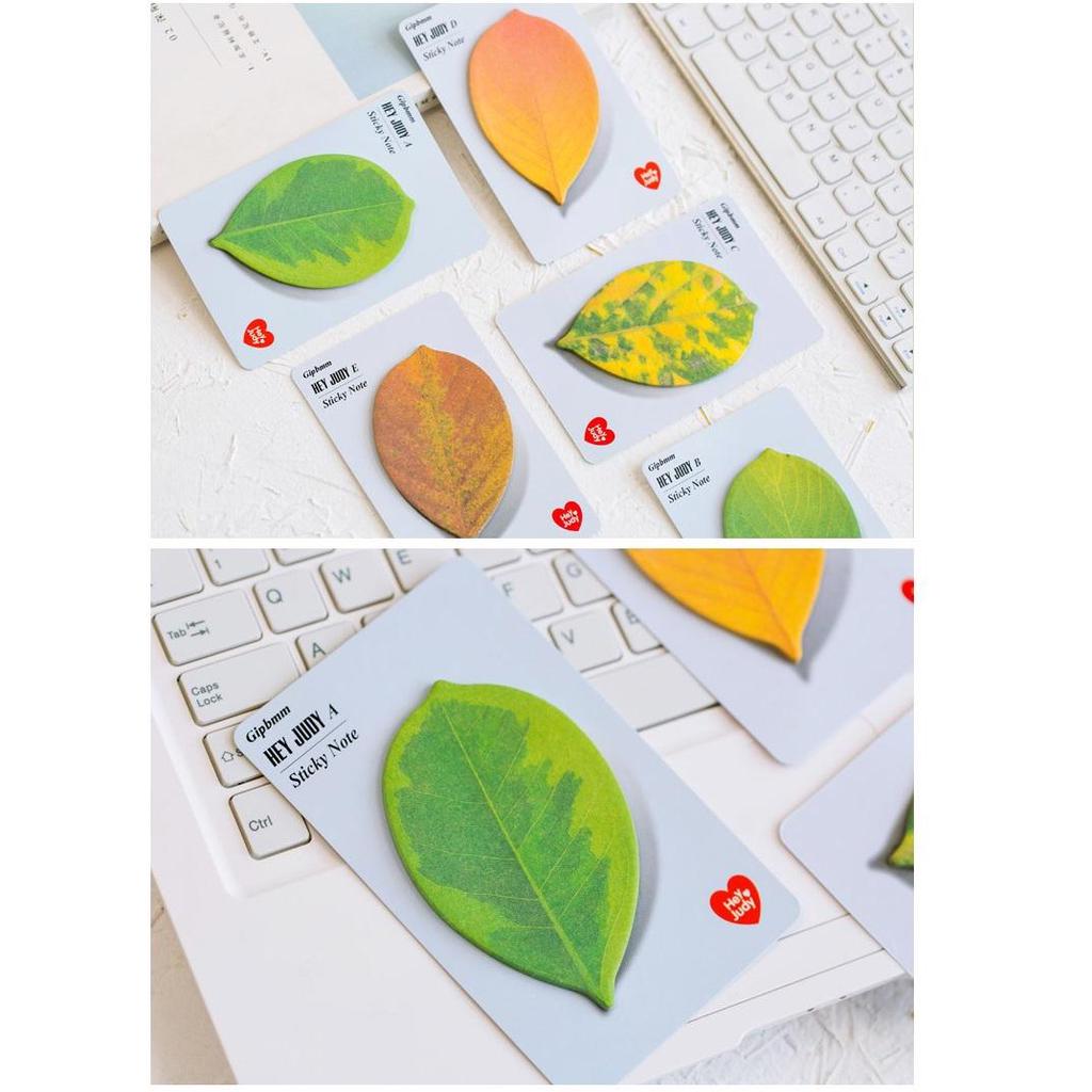 Buy 5pcs Leaf Sticky Notes Mini Adhesive Memo Pad Green Leaves Maple ...