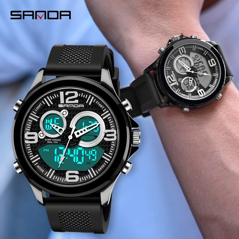 Buy Men Dual Display LED Digital Electronic Watch Waterproof Swimming ...
