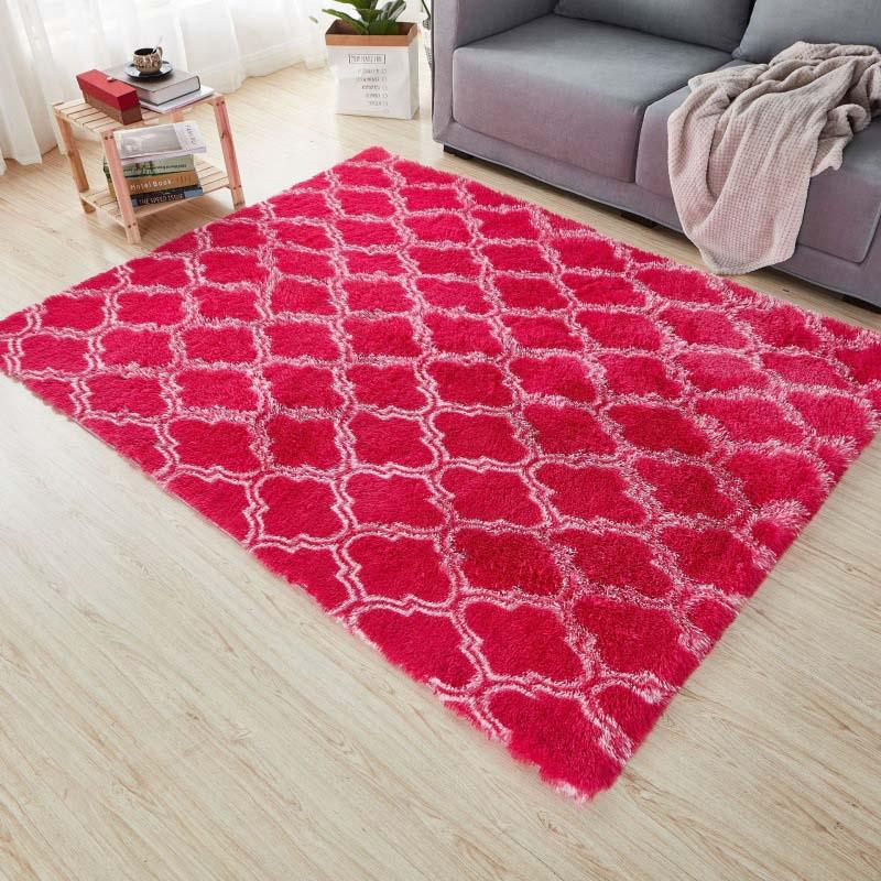 Cheap Fluffy Gradient Carpet Mats Soft Long Plush Bedroom Rug Living ...