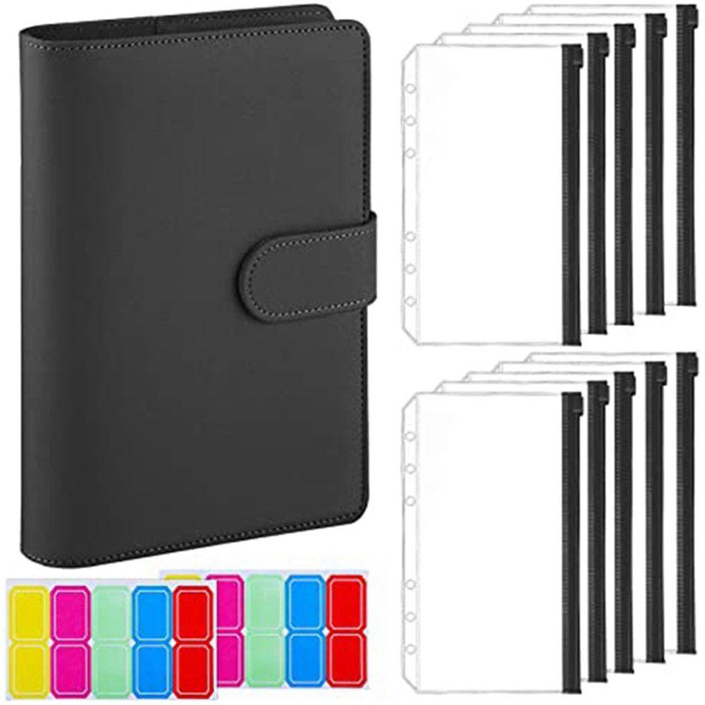 Buy Storage Labels PU Leather Cover A6 Binder Cover Memo Pad Cash ...