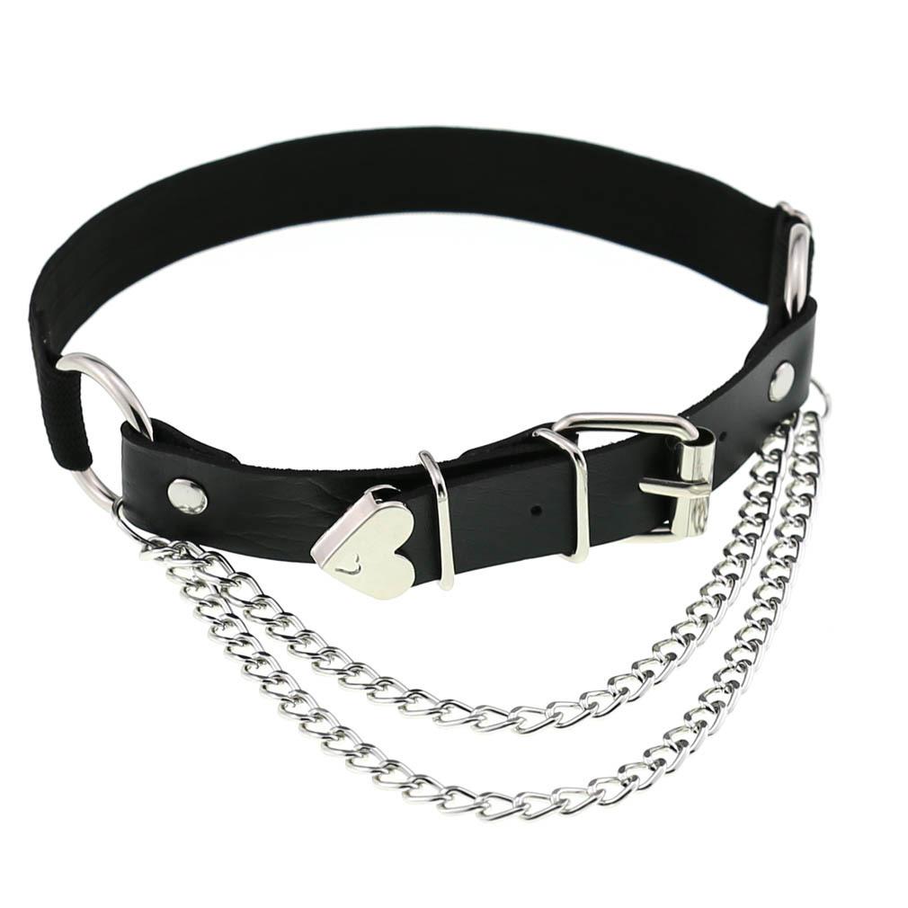 Cheap Adjustable Leather Leg Garter with Chains, Elastic Punk Thigh ...