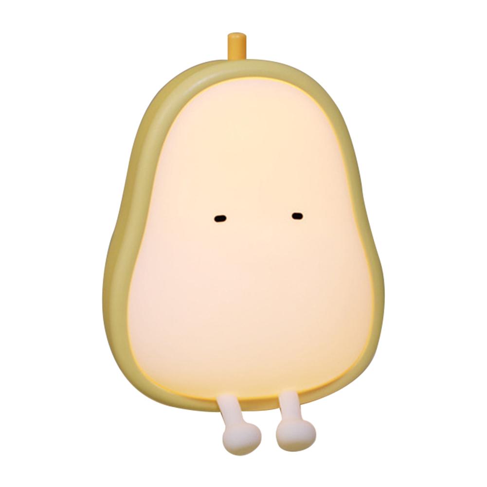 LED Pear-shaped Fruit Night Light USB Rechargeable Bedroom Lamp Bedside ...