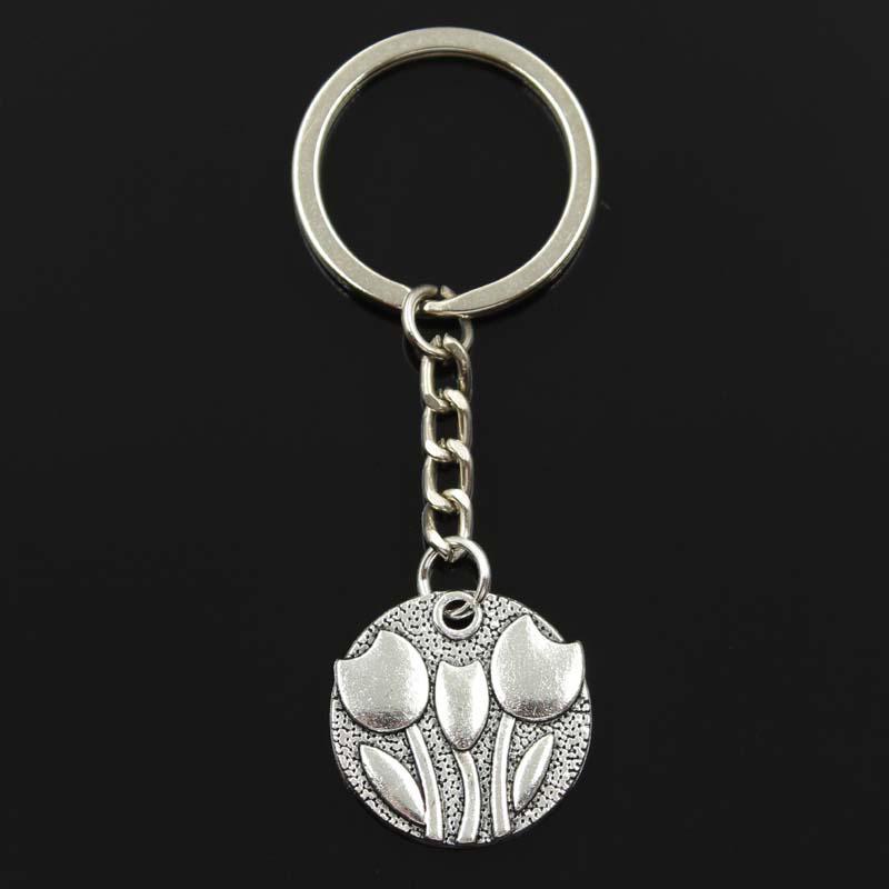 Buy Hroryn Keychain Flower Tulips Tulipa Pendant Men Car DIY Metal ...