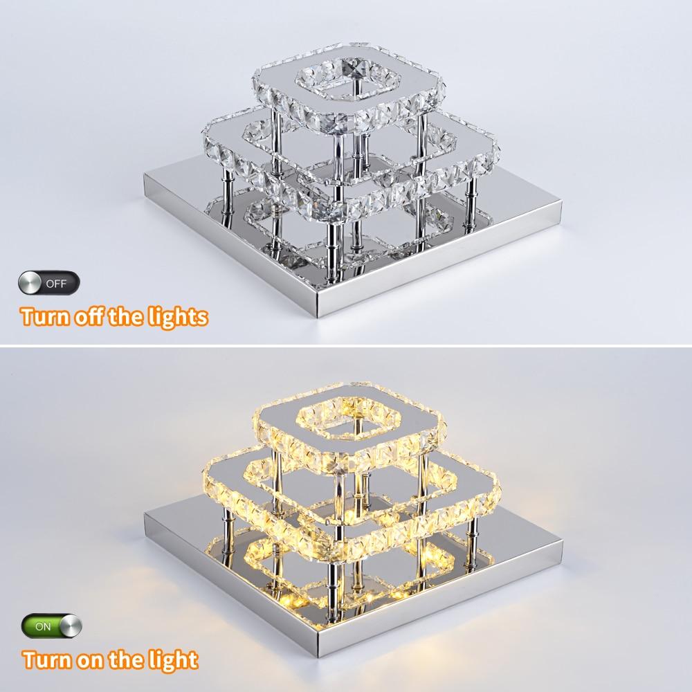 Buy Modern Crystal LED Ceiling Lights Plafon Stainless Steel Ceiling ...
