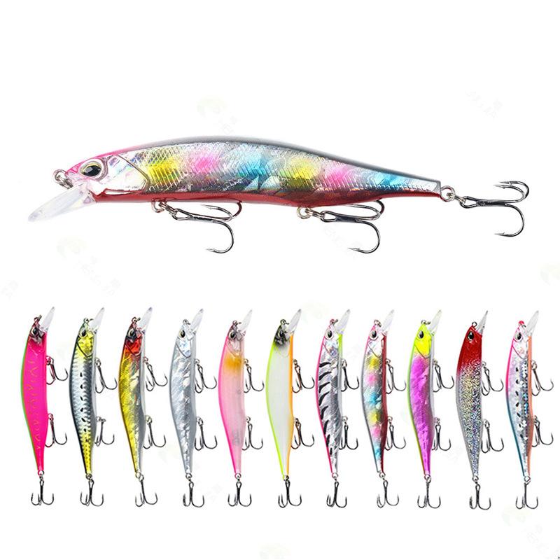 💰Kjøp Fishing Lure 12CM 15G Minnow Artificial Hard Bait Bionic 3D Eyes Wobblers Crankbait Bass ...