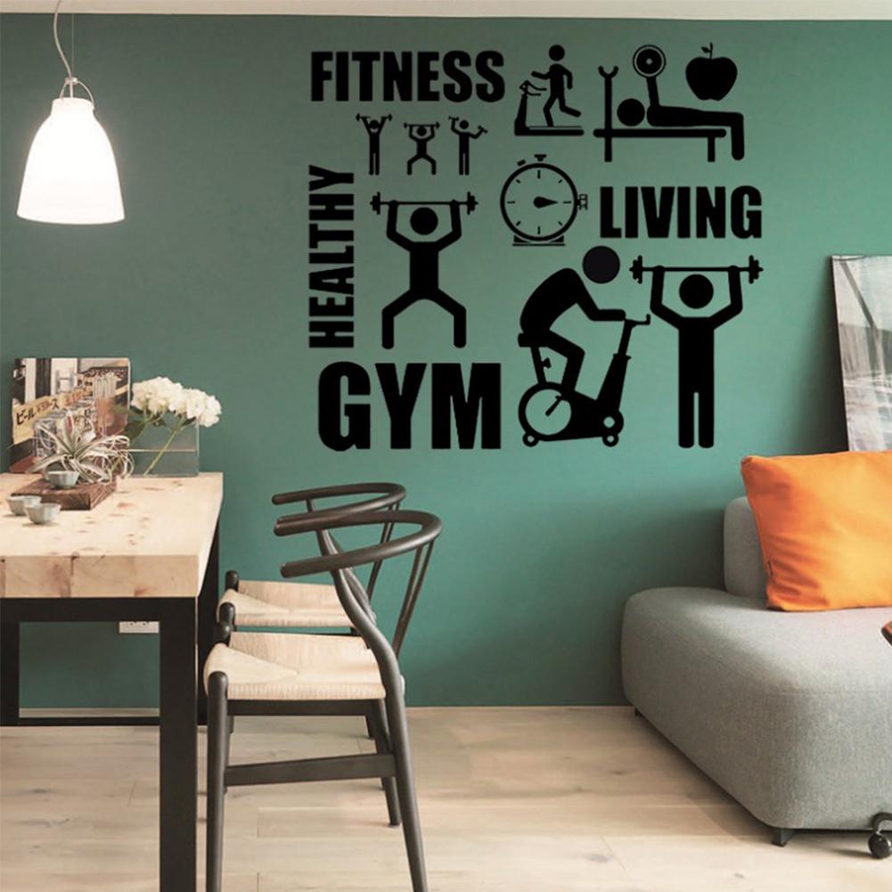 Satın alın Gym Healthy lifestyle Wall Stickers Carved Novel Stickers ...