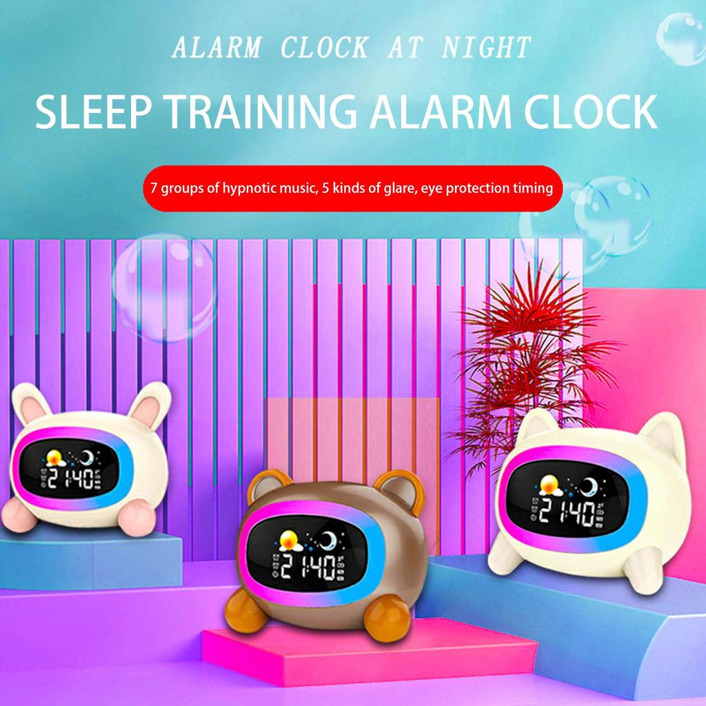 Bear Cartoon Alarm Clock Children Bedside Luminous Bedroom Student ...