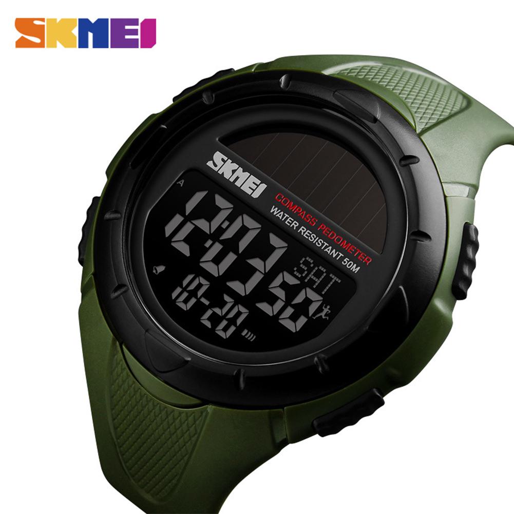 SKMEI Sports Watch Men Digital Pedometer Calorie Solar Power Wristwatch ...