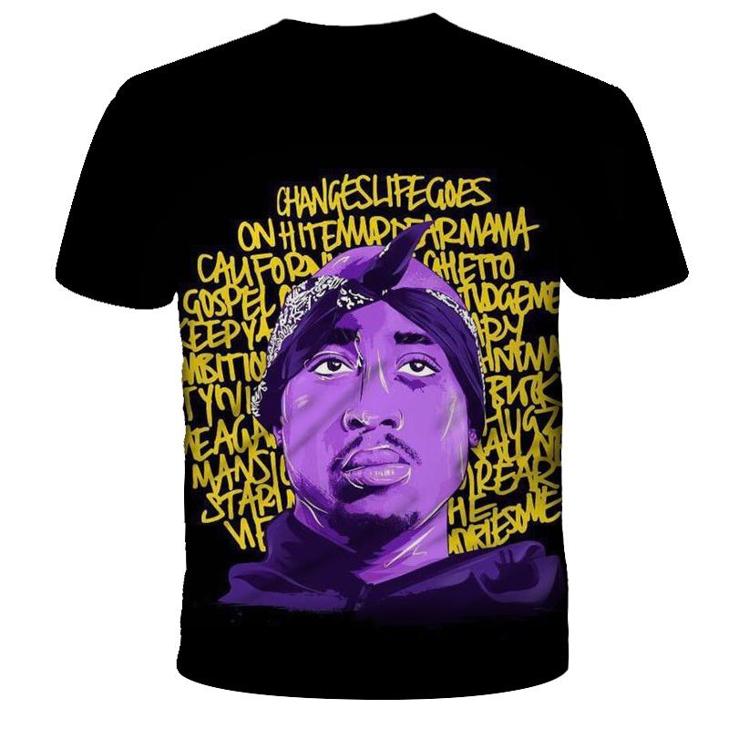 💰Comprar Verano 2021 Hombres Mujeres Rapero 2pac Tupac 3d Estampado T ...