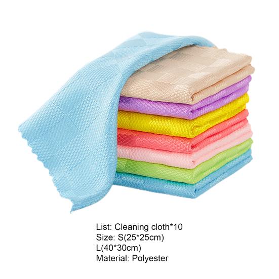 10Pcs Dish Towel Skin-friendly Strong Friction Polyester Great Washing ...