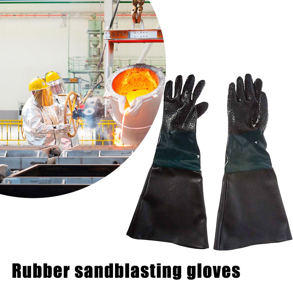 Buy Rubber Sandblasting Gloves Sandblasting Machine Special Gloves 60cm ...