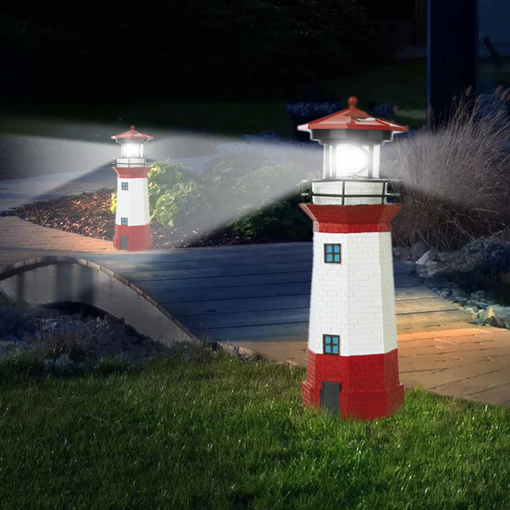Solar Lampe Außen Leuchtturm mit rotierendem Licht Garten Lichter dekorative günstig kaufen ...