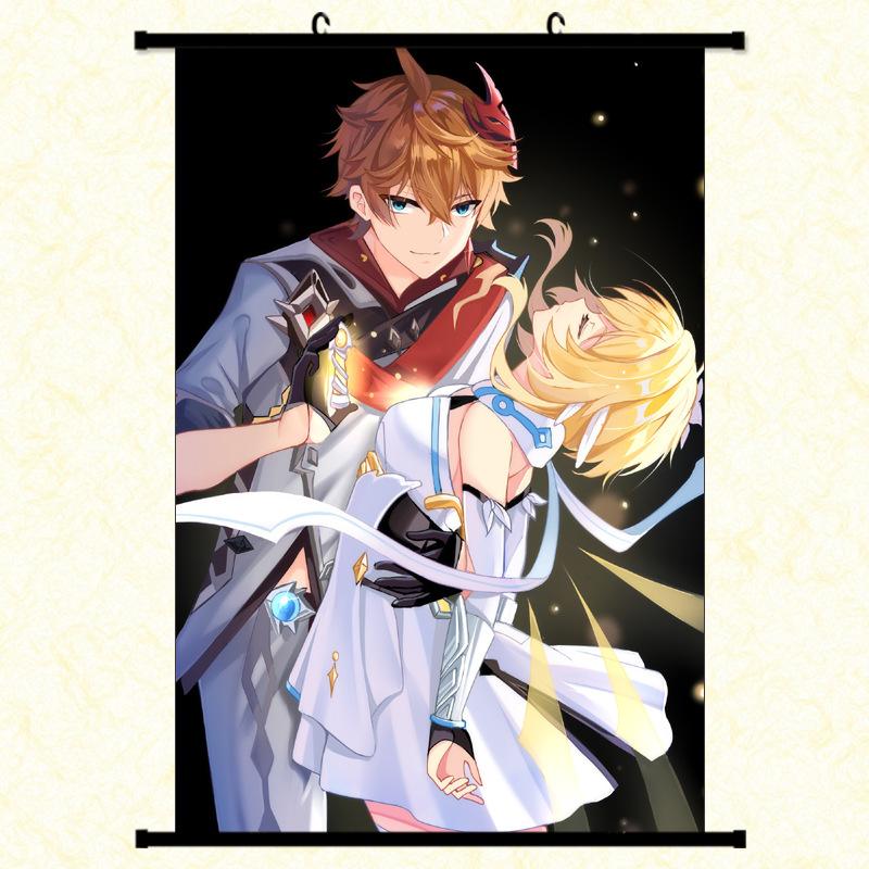 40x60cm Genshin Impact Zhongli Keqing Anime Wall Poster Canvas Painting ...