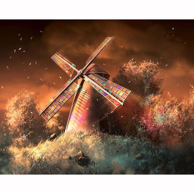Diamond Embroidery "Windmill" 5D Cross Stitch Diamond Painting Full ...