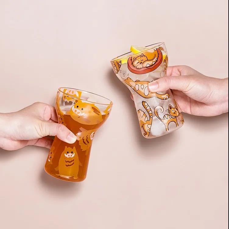 Buy Cute Personalized Glass Cold Drink Cup Cold and Household Handy Mug ...
