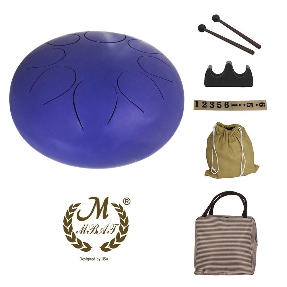 10 Inch Steel Tongue Drum Percussion Instrument Hand Pan Drum with Drum ...