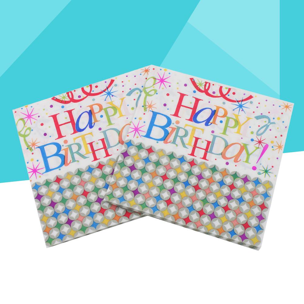 Buy 20Pcs HAPPY BIRTHDAY Napkin Printed Paper Napkins Party Decorations ...