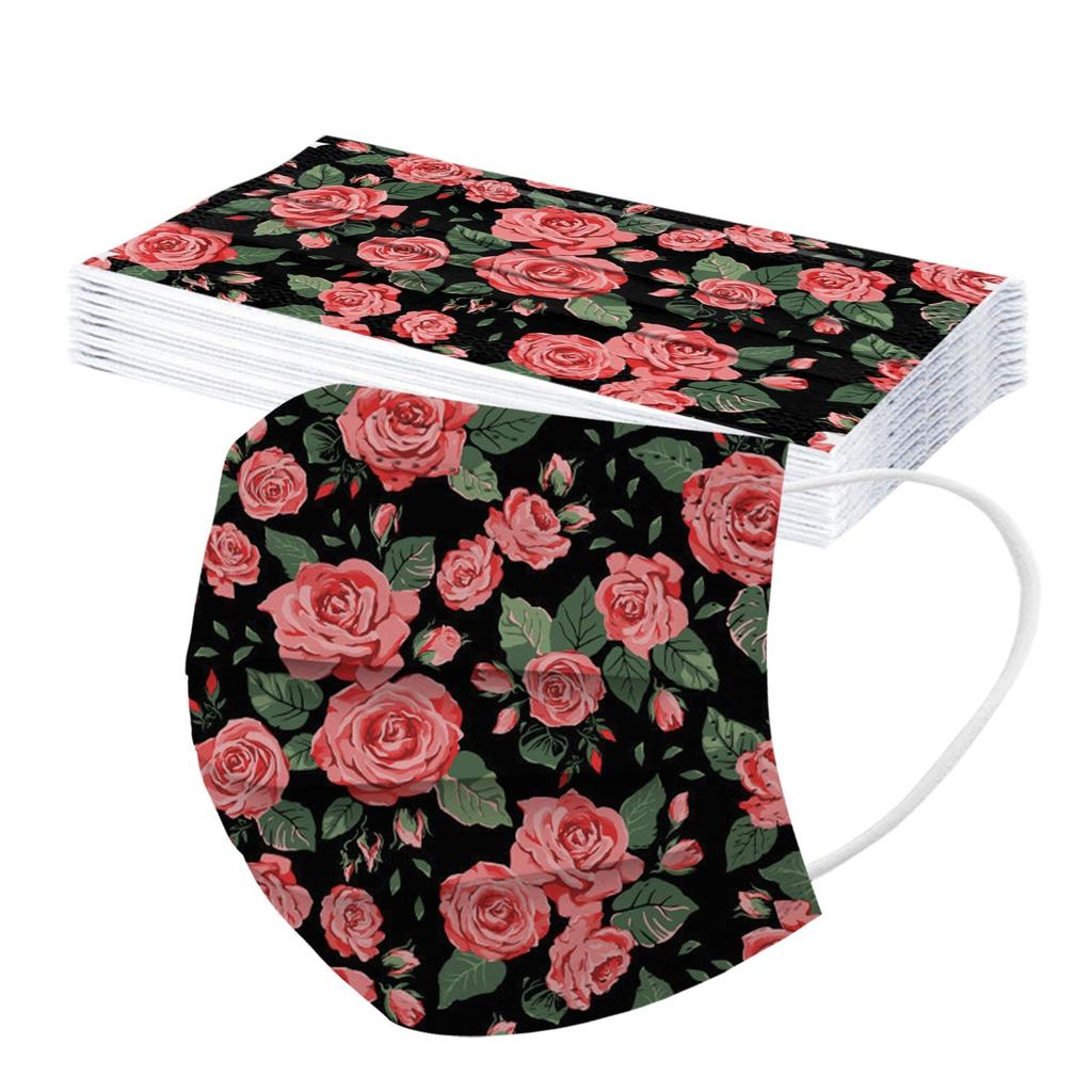 Cheap Disposable Face Masks For Adult, Classical Flower Printed Design ...
