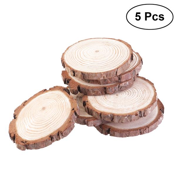 5pcs 7-9CM Wood Log Slices Discs for DIY Crafts Wedding Centerpieces ...