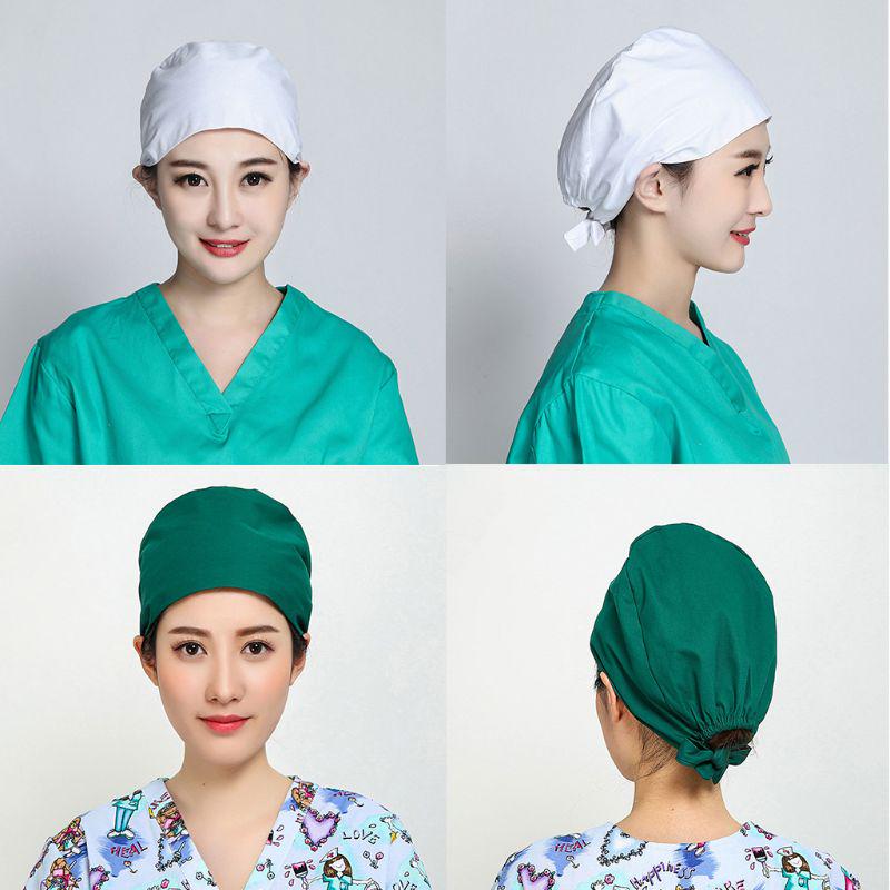 Buy Unisex Solid Color Adjustable Surgical Scrub Cap Medical Doctor ...