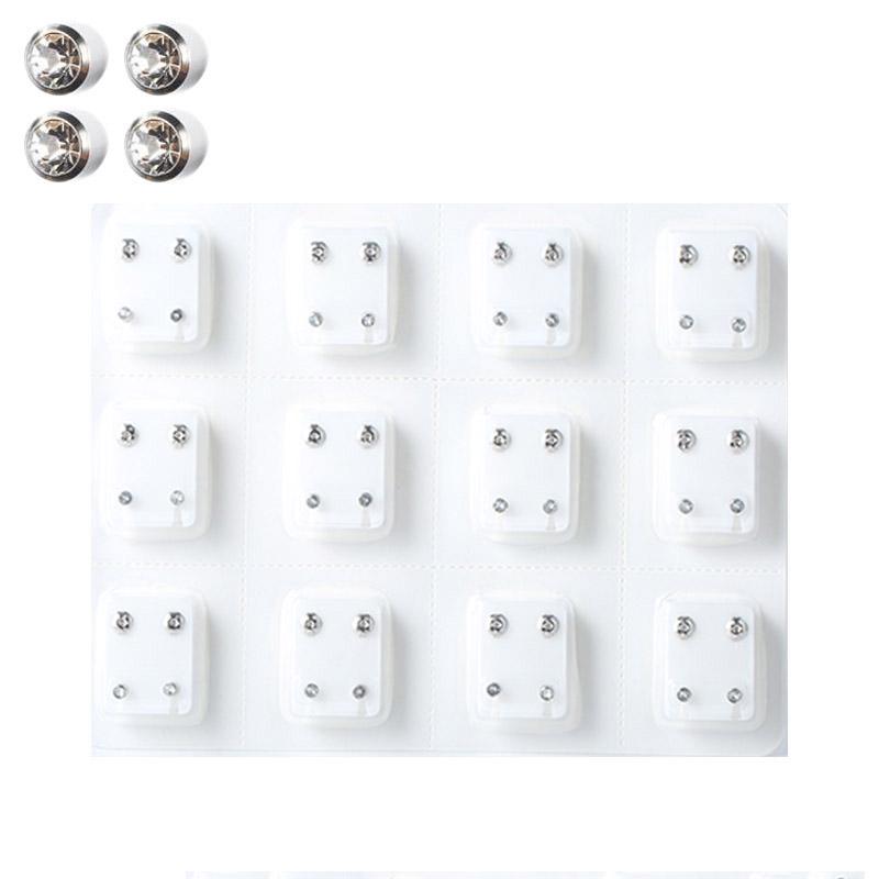 12 Pairs Medical Earrings Piercing Tool Ear Stud Surgical Steel ...