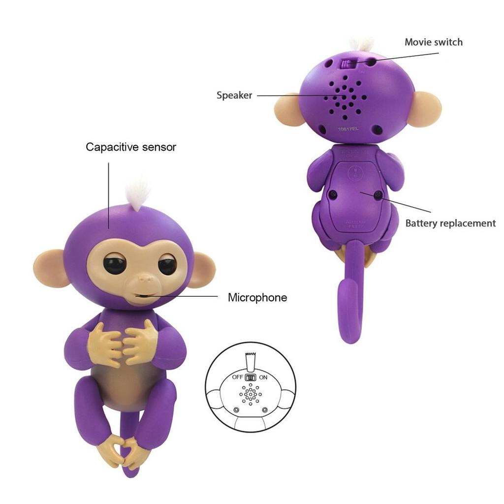 Buy Solu Cute Robert Baby Monkey Sound Finger Motion Hanger Toy for ...