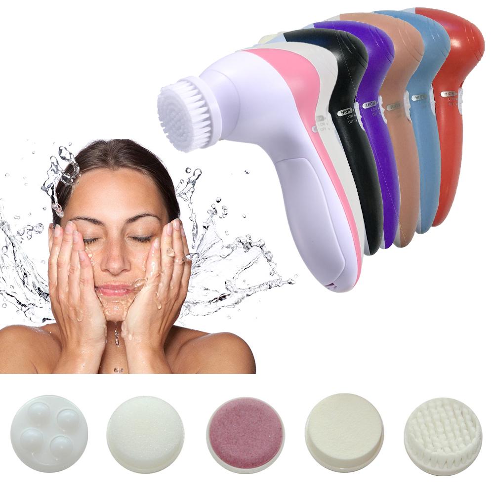 Buy 5 In 1 Electric Spin Brush Facial Cleaning Cleanser SPA Face ...
