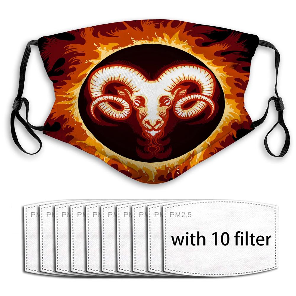 Buy Dust Mask With 10 Filter Bandana for Men Women Zodiac Sign Of Aries ...