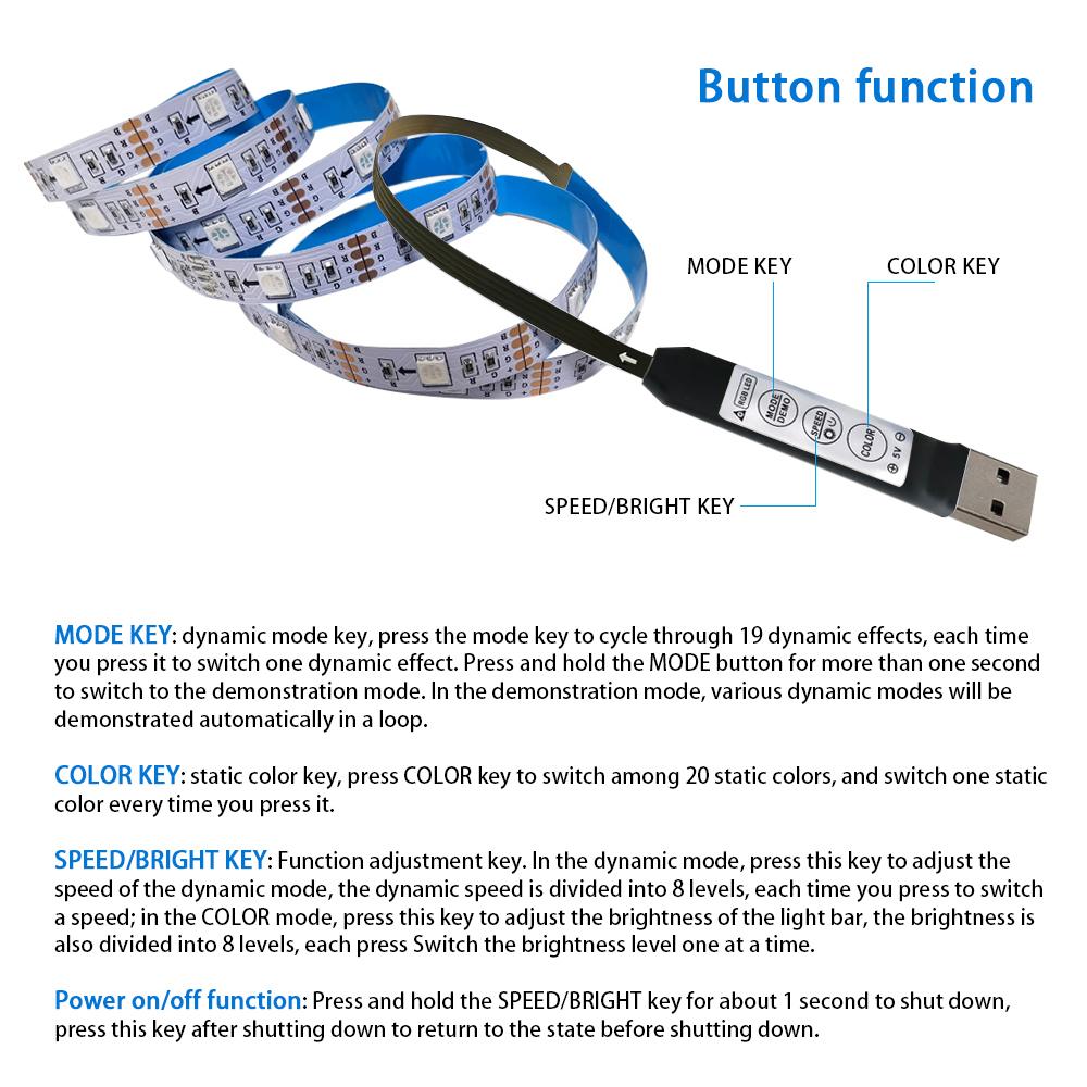 Cheap LEDs Strip Light Set USB RGB Flexible LEDs Rope Lighting Mini 3 ...