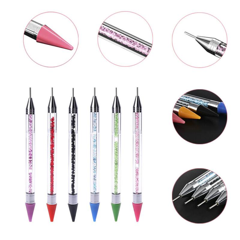 Student Nail Dot Rhinestone Dotting Art Dual ended Crystal Pen Tool ...