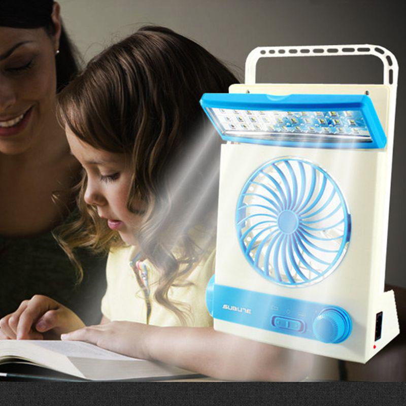 Buy Solar Power Mini Fan Multifunction AC Direct Charge Fans With LED ...