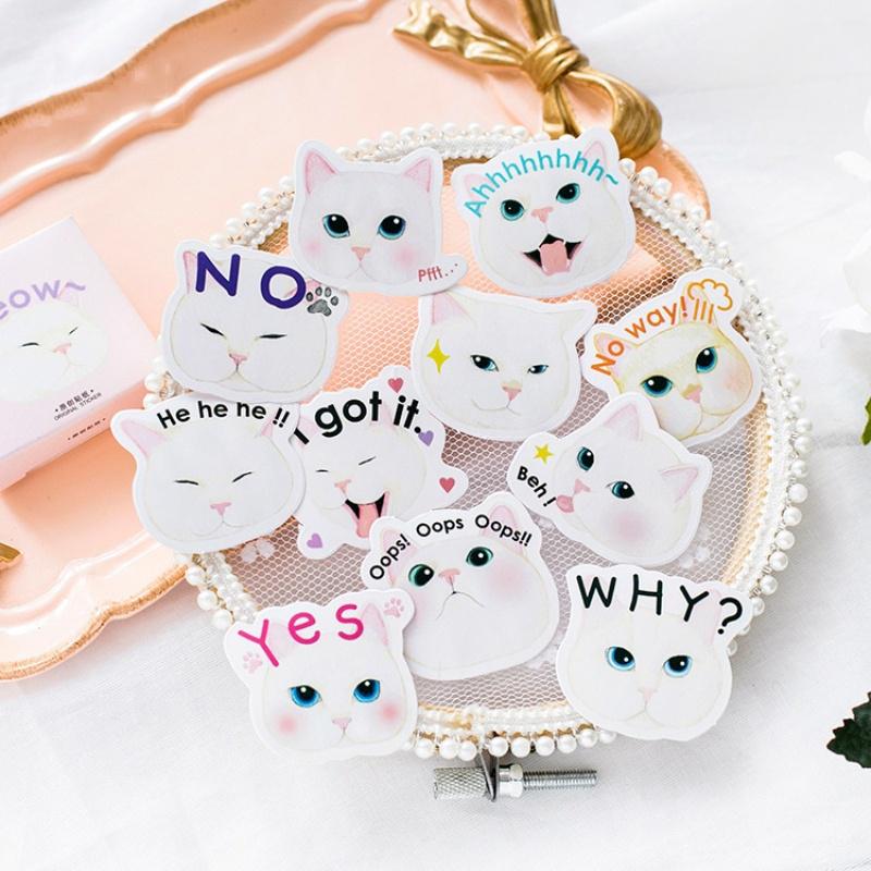 45pcs/set Kawaii Cat Label Stickers Decorative Stationery Stickers DIY ...