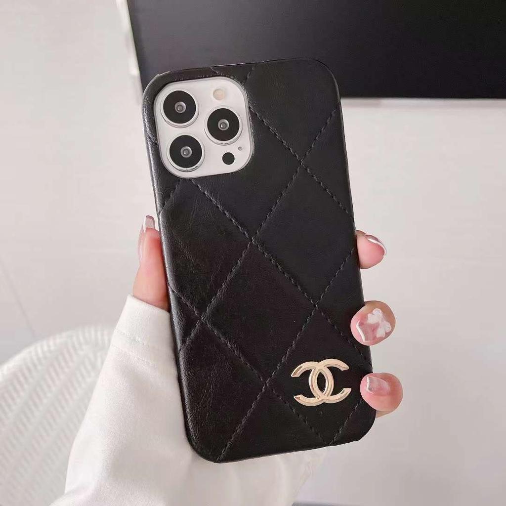 INS Luxury Classic Colorful COCO Lambskin Metal Logo Anti-fall Mobile ...