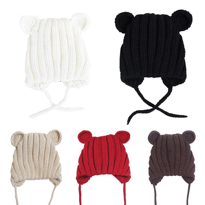 Buy Cute Ear Baby Hat Handmade Caps Winter Baby Beanie Cap Elastic ...