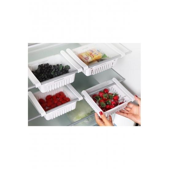Adjustable Refrigerator Cabinet Organizer Basket Drawer Shelf Organizer ...