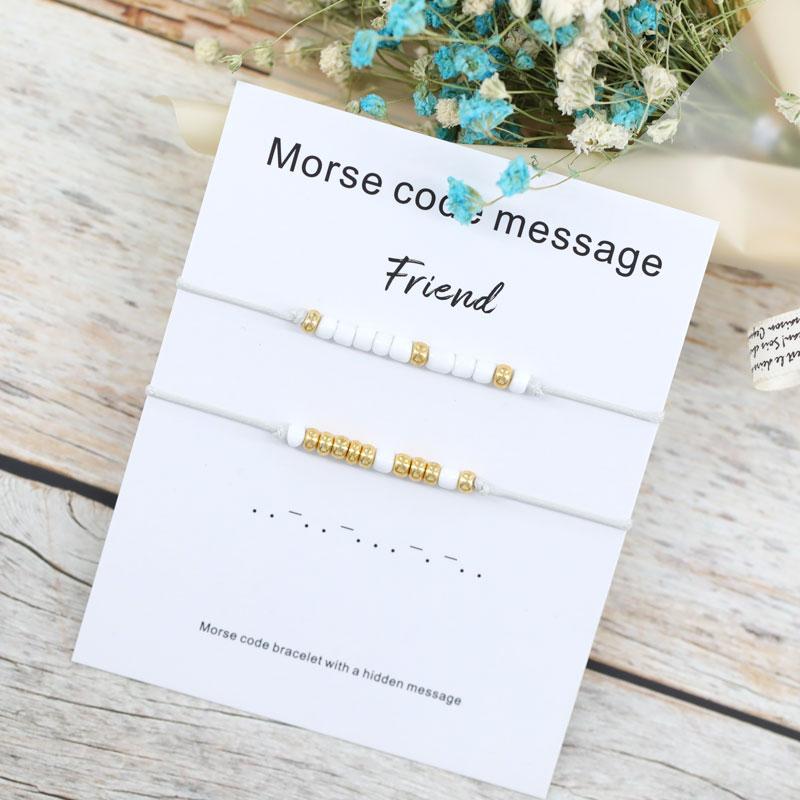 Buy Friends Morse Code Charm Bracelets Best Friends Friendship Bracelet ...