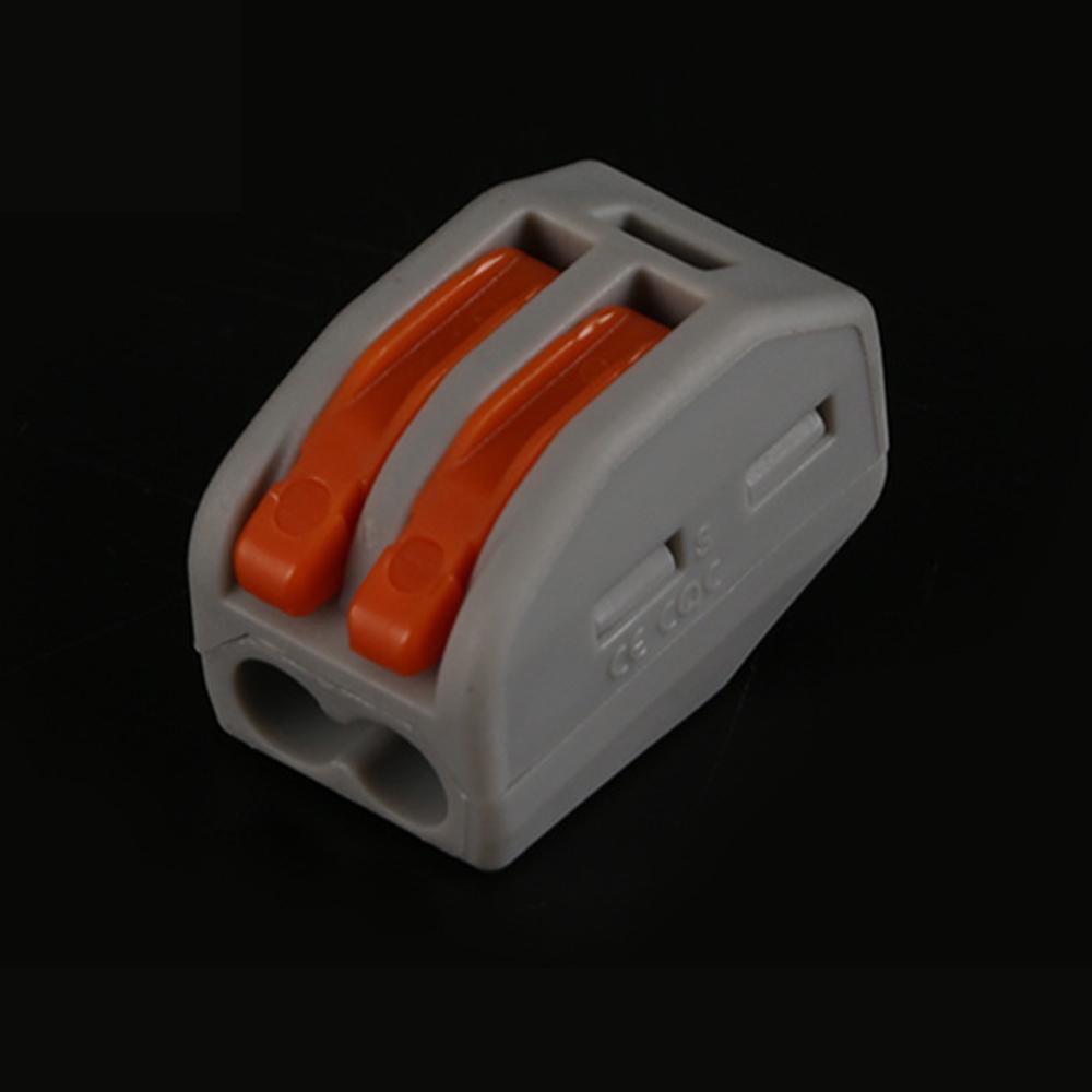 Buy 20Pcs 2Way Antiflaming Spring Wire Lever Terminal Block Electric ...