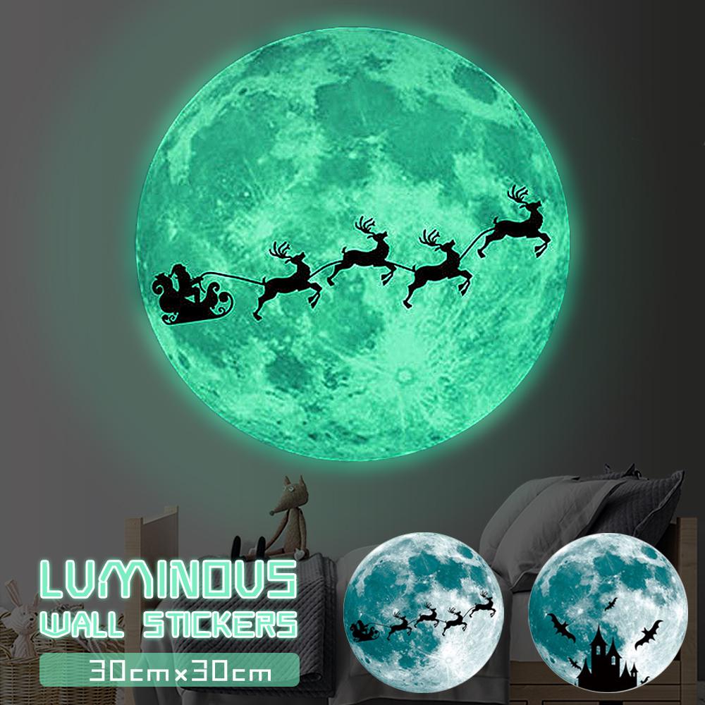 Buy 30CM Luminous Moon GLOW IN THE DARK Wall Stickers Kid Bedroom ...