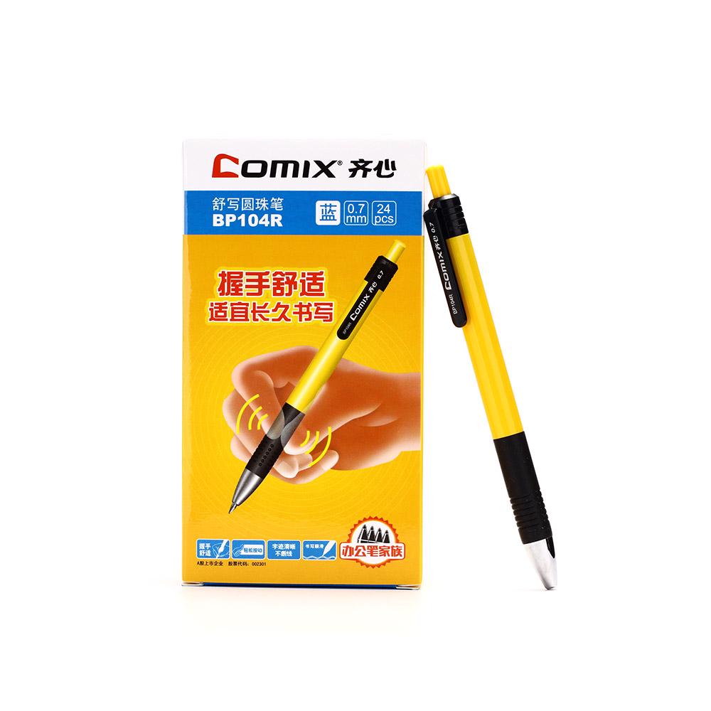 Buy COMIX BP104R Ballpoint Pen Office Student Blue Ink Ball Pens 0.7mm ...