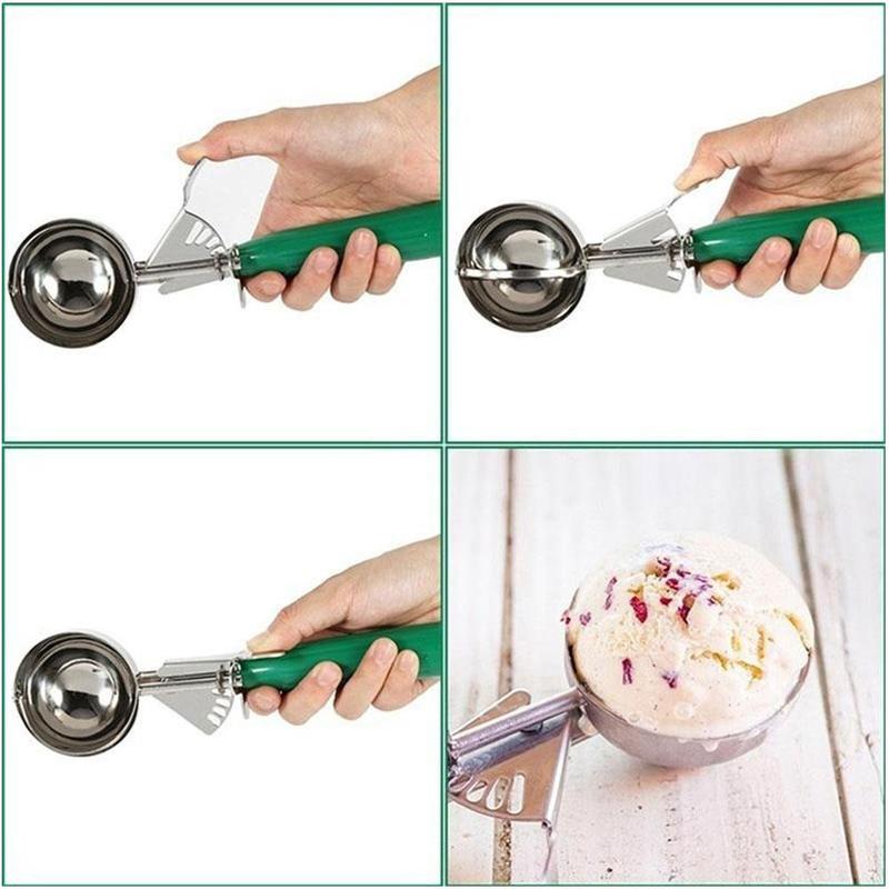 Buy 1pc Ice Cream Scoop Steel Ice Cream Spoon Metal Cookie Fruit ...