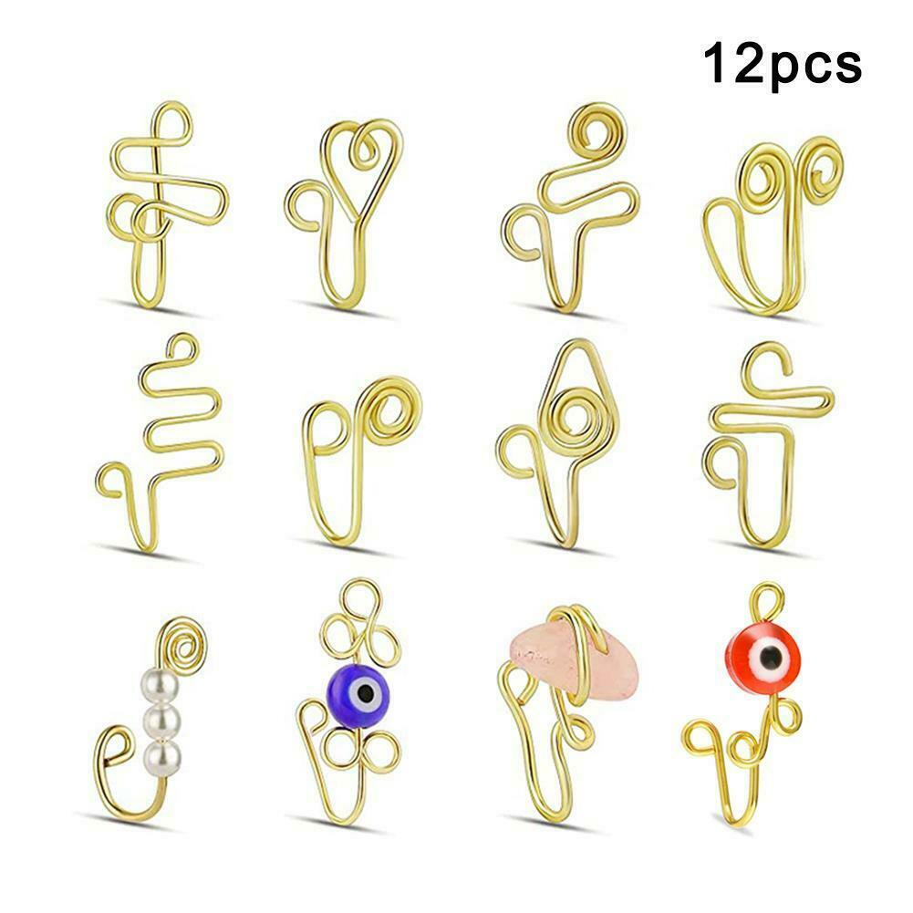 12Pcs Nose Cuff Non Piercing Fake Nose Ring for Women Men Girls P3J3 ...
