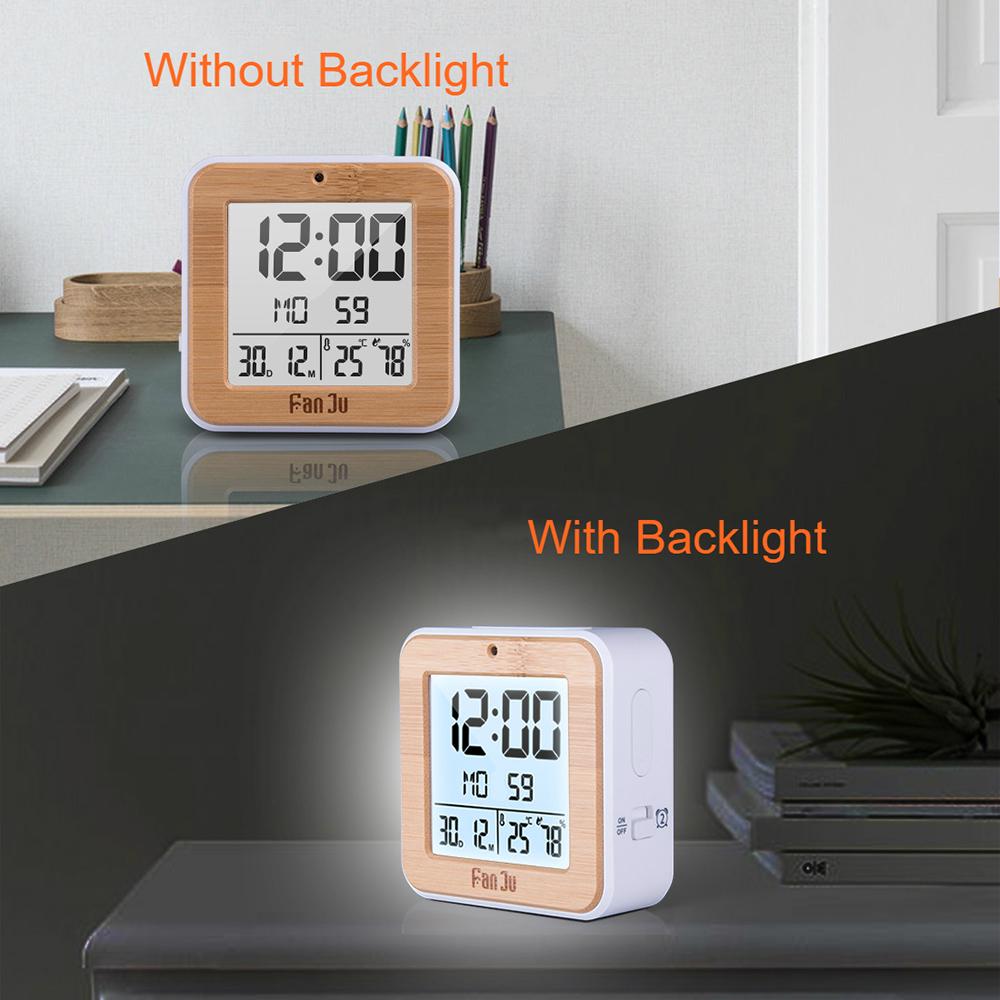 FanJu Mini Portable Digital Clock with Temperature Date Time Display ...