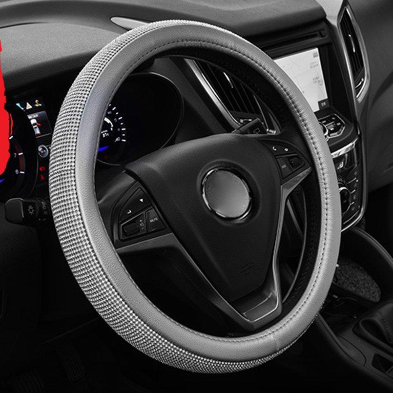 Buy VOL Car Interior Rhinestone Diamond Car Steering Wheel Set With ...