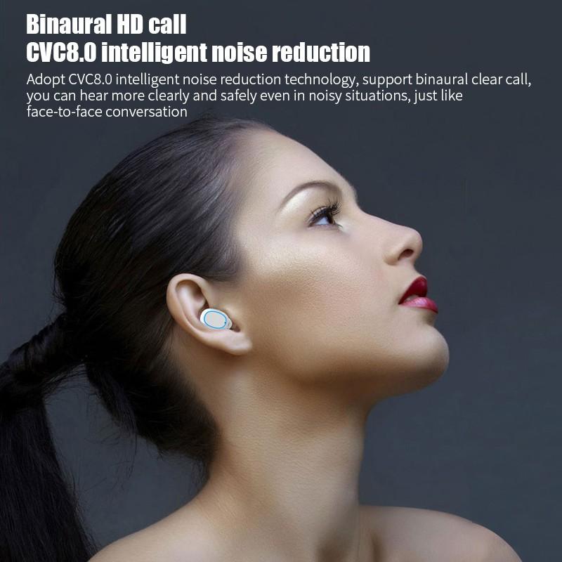 Buy F9 Wireless Bluetooth 5.0 Headset Stereo Noise Reduction Earbuds ...