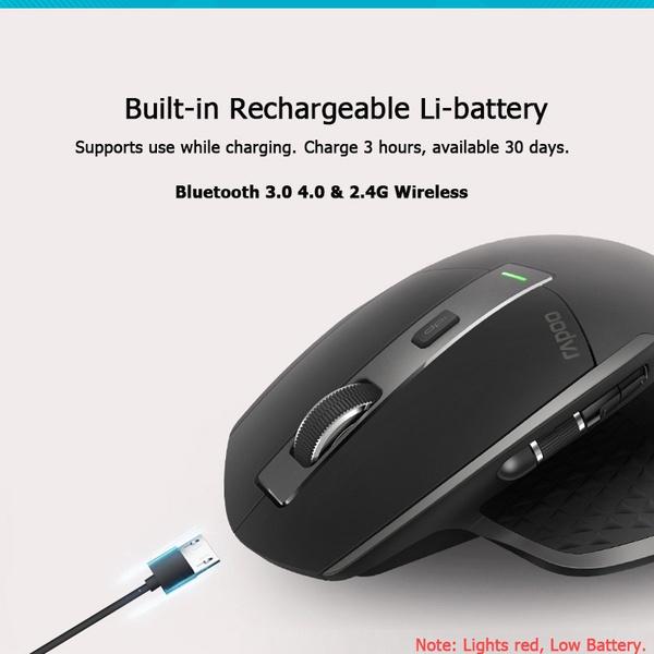 RAPOO MT750 Bluetooth 3.0 4.0 Çift Modlu USB Şarj Kablosuz DPI Optik ...