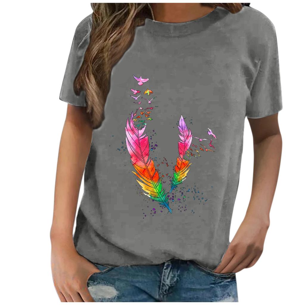 Buy [Projector]Tops for Women Trendy Women Casual Printing Shirts Short ...