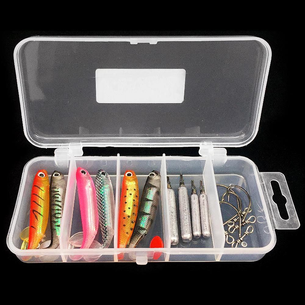 15pcs/lot Long Tail Rainbow Soft Fishing Lure Soft Bait Combination ...