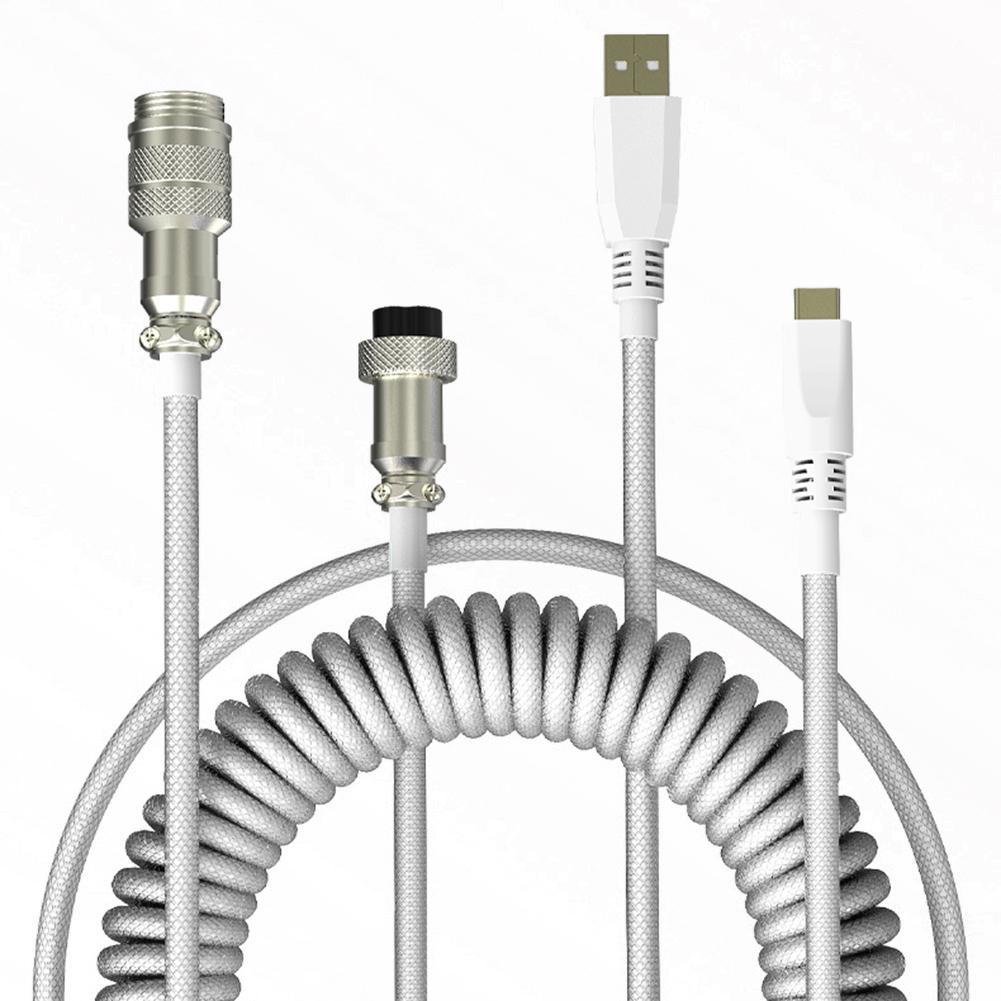 Cheap Mechanical Keyboard Aviator Aviation Connector Coiled Type-C ...
