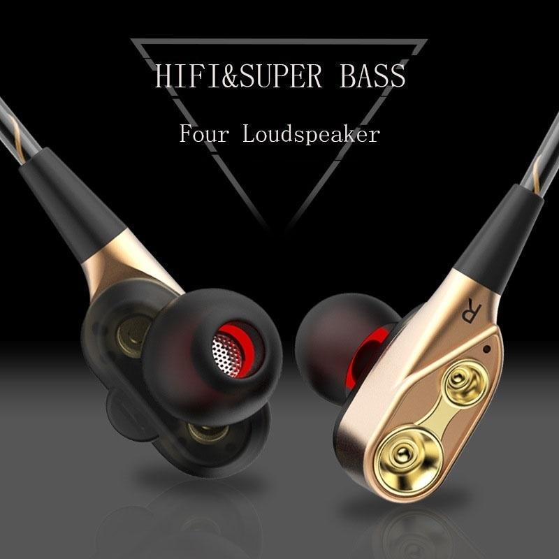 Buy Earbuds Hifi In-ear Dual Driver Earphones Stereo Bass Sport ...