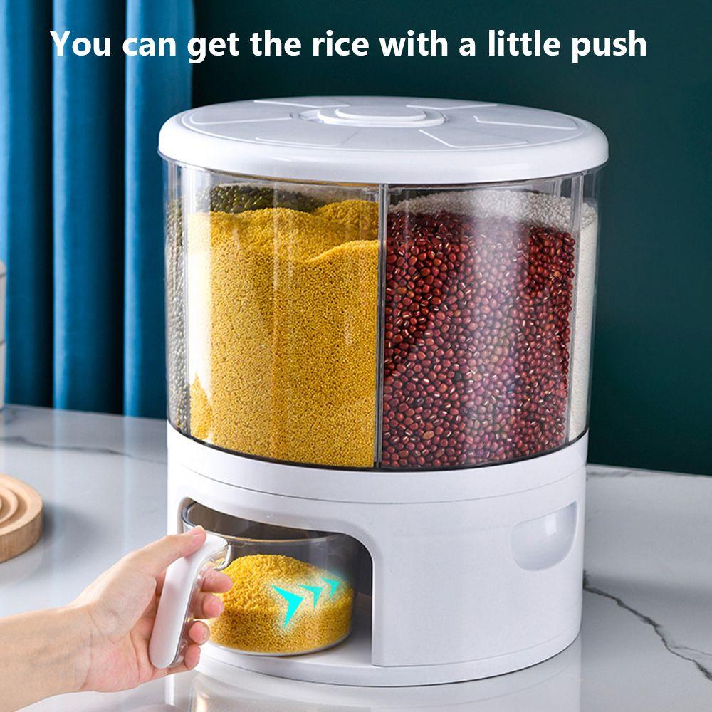 Grains Dispenser Rice Storage Box Automatic Grain Storage Bin Food ...